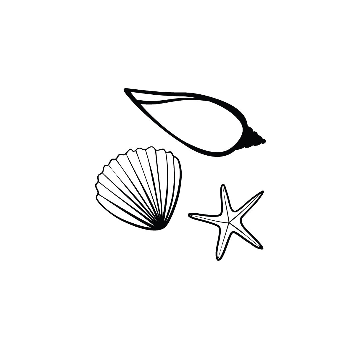 Seashells - Temporary Tattoo - Just do HUE - Jagua Henna